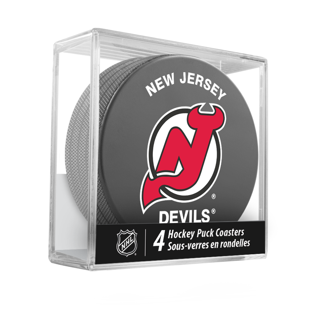 NHL New Jersey Devils Hockey Puck Drink Coasters (4-Pack) In Cube ...