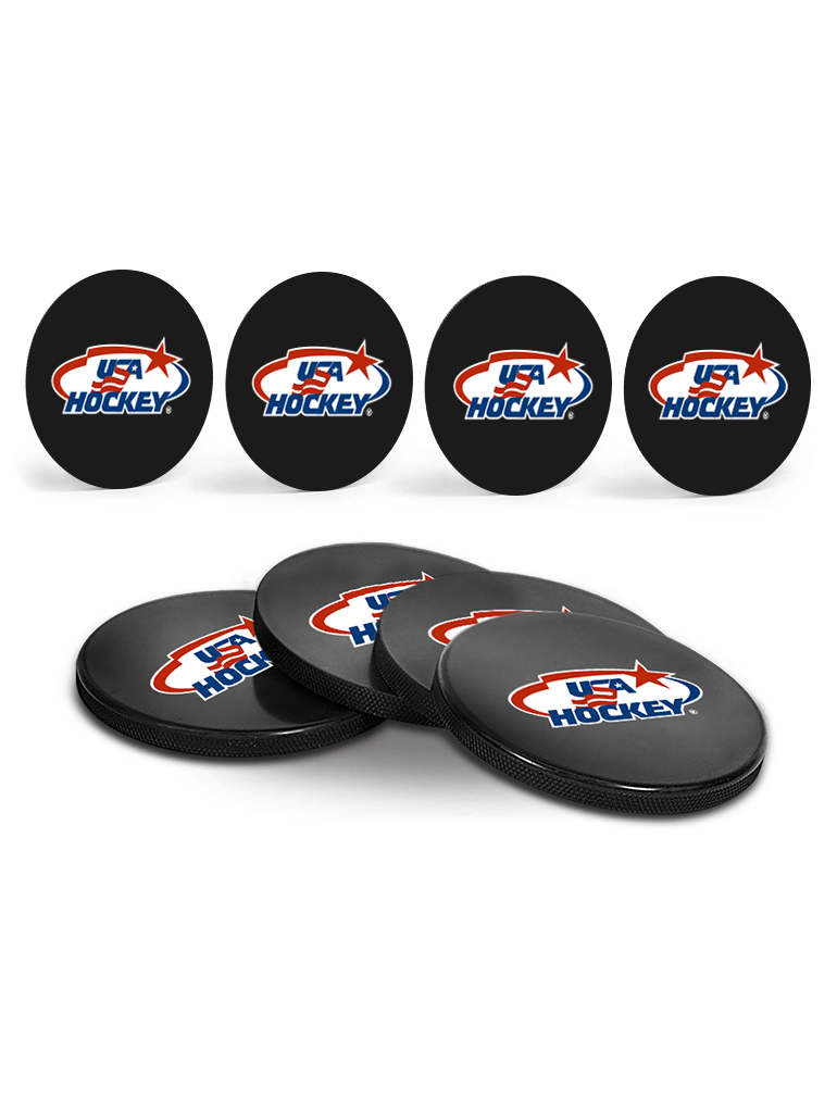 USA Hockey Hockey Puck Drink Coasters (4-Pack) In Cube – Inglasco Inc.